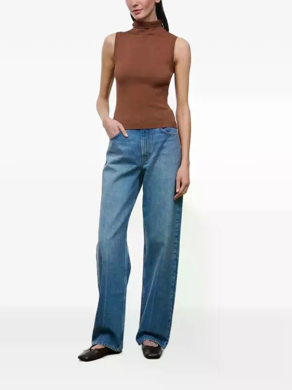 Staud Montclair Sleeveless Roll-neck Tank Top