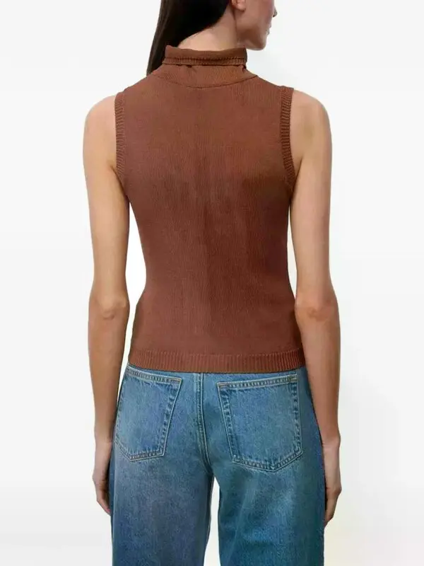 Staud Montclair Sleeveless Roll-neck Tank Top