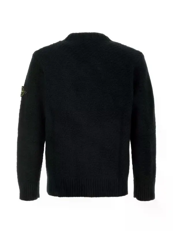 Stone Island Logo-patch Waffle-knit Sweater