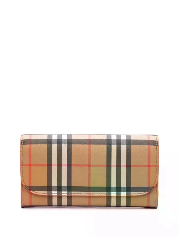 Burberry 2000-2017 House Check Coated Canvas Halton Continental Wallet Long Wallets