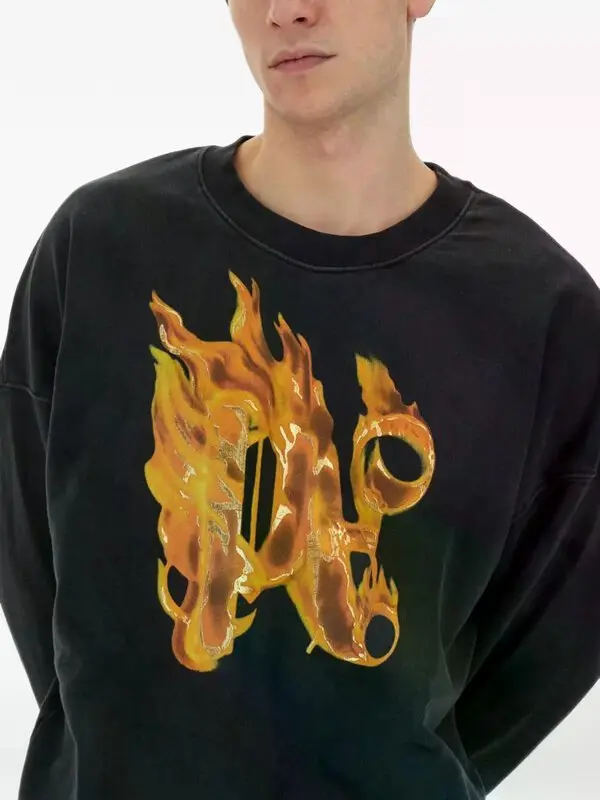 Palm Angels Burning Monogram Sweatshirt