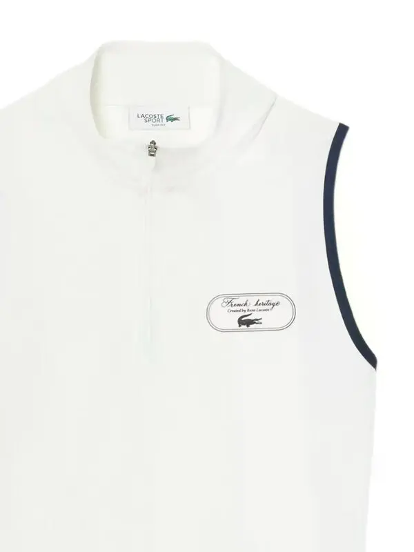 Lacoste Tennis Heritage Sleeveless Quarter-zip Tank Top - White