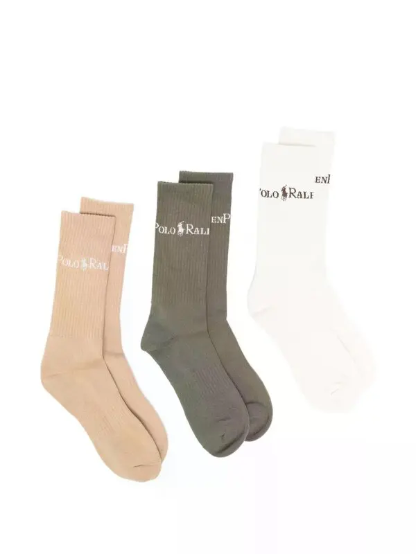 Polo Ralph Lauren Logo-embroidered Ribbed-knit Socks