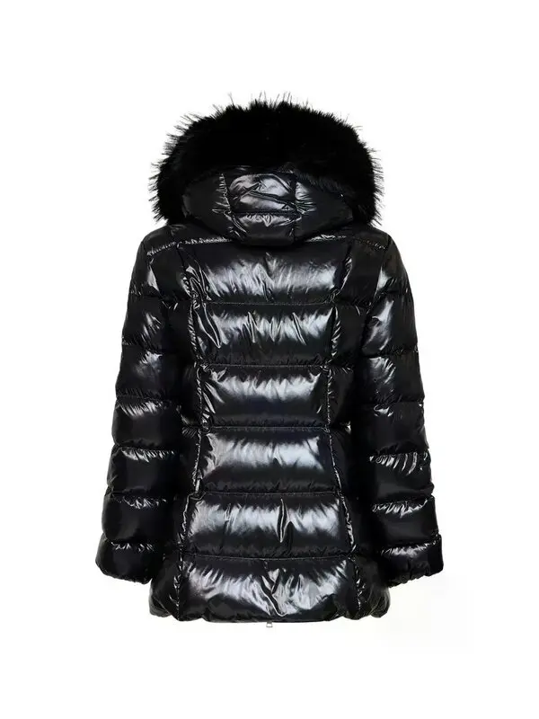 Moncler Fulmar Hooded Faux-fur Trim Quilted Coat - Black