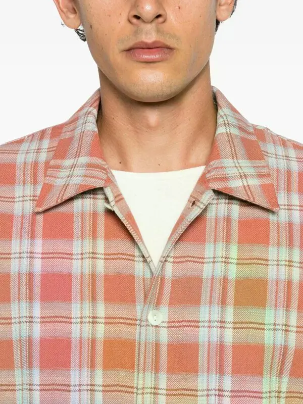 SECOND / LAYER Check-pattern Shirt - Orange