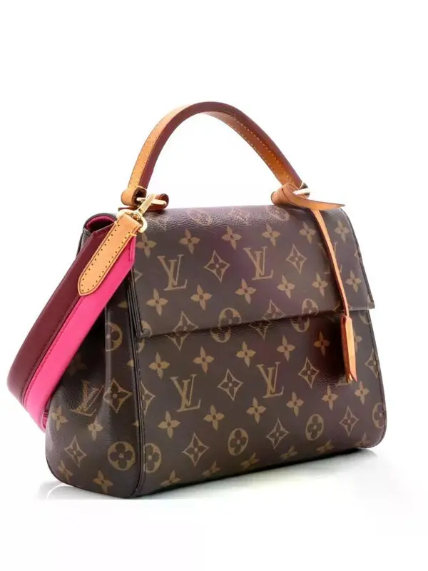 LOUIS VUITTON Cluny Top Handle Bag Monogram Canvas Bb Satchel - Brown