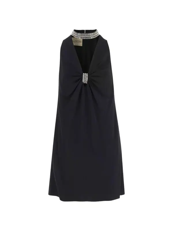 Valentino Garavani Jewel-embellished Ruffled Dress - Black