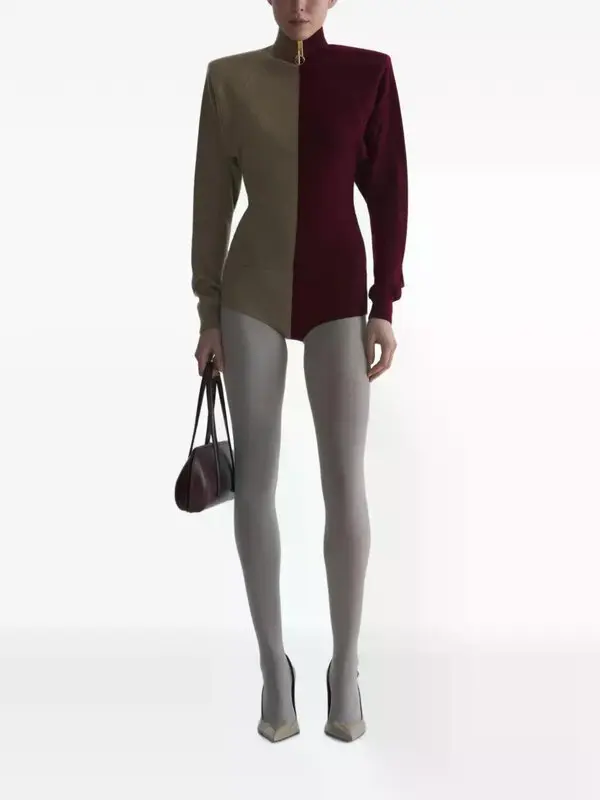MUGLER Bi-color Cashmere Bodysuit