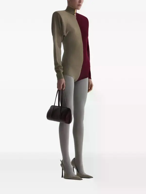 MUGLER Bi-color Cashmere Bodysuit