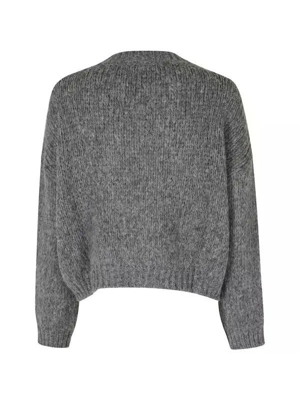 ROBERTO COLLINA Chunky-knit V-neck Sweater - Grey