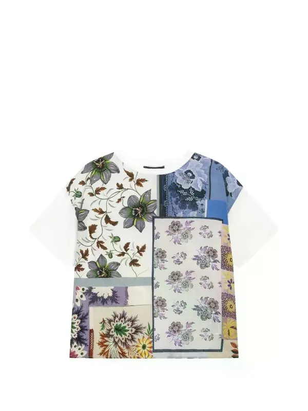 Max Mara Patchwork Floral-print T-shirt - White