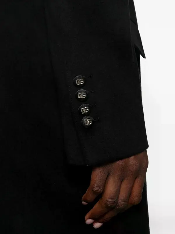Dolce & Gabbana Single-breasted Logo-plaque Coat