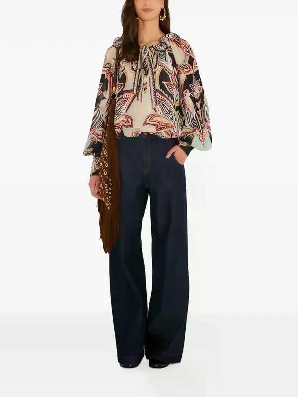 Farm Rio Tapestry Dream Ruffled Blouse