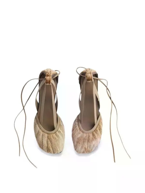 LEMAIRE 55mm Pedille Heeled Ballerinas In Natural Pony-style Leather - Neutrals