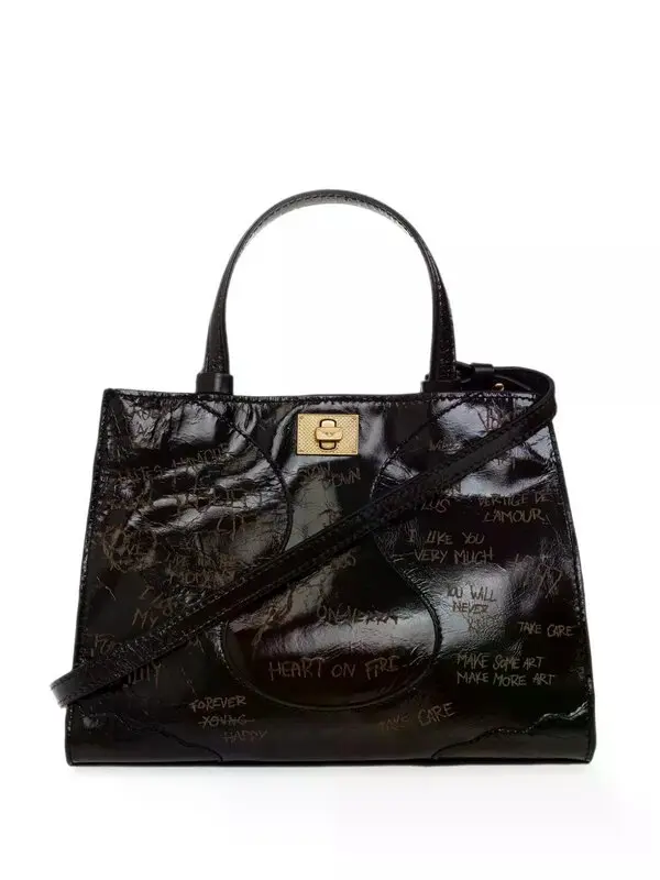 Zadig&Voltaire Graffiti-print Leather Tote Bag - Brown