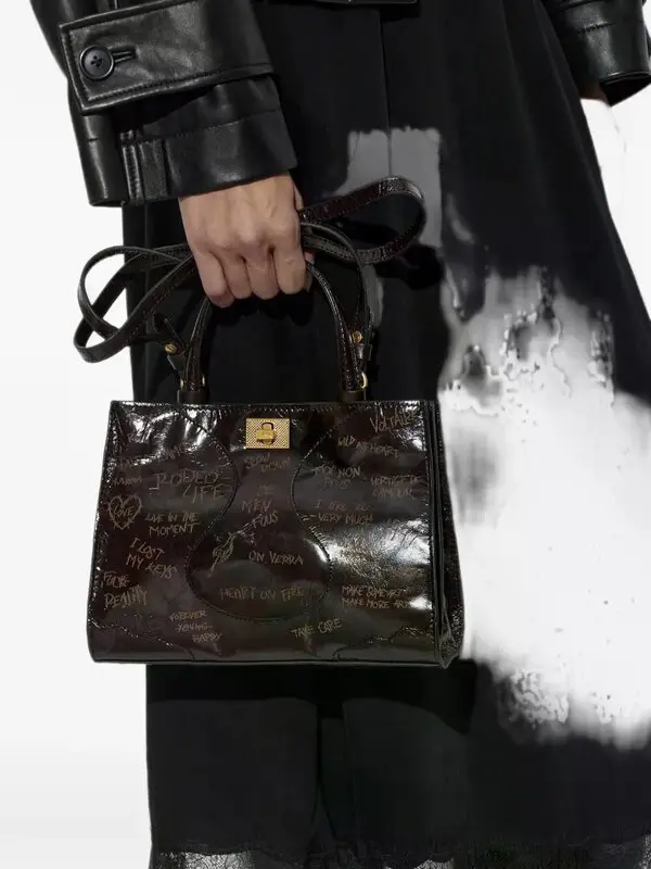 Zadig&Voltaire Graffiti-print Leather Tote Bag