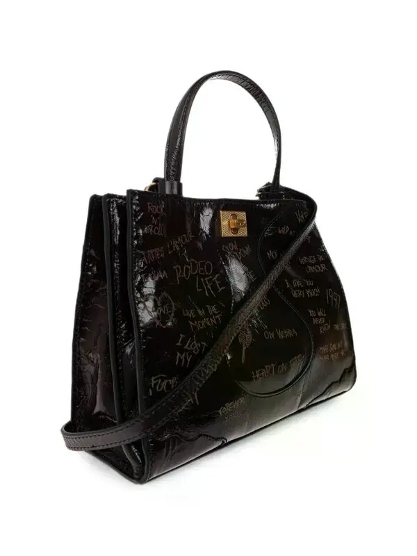 Zadig&Voltaire Graffiti-print Leather Tote Bag