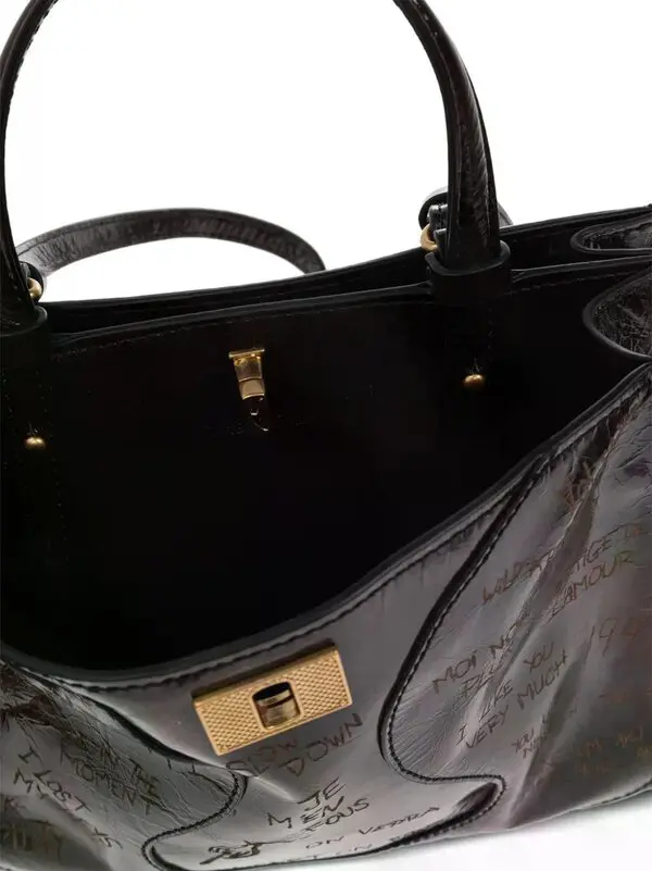 Zadig&Voltaire Graffiti-print Leather Tote Bag
