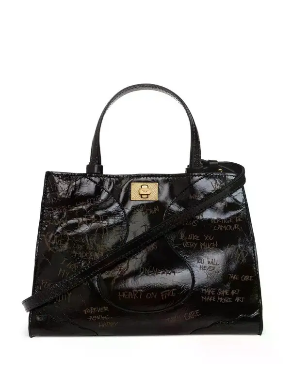Zadig&Voltaire Graffiti-print Leather Tote Bag - Brown