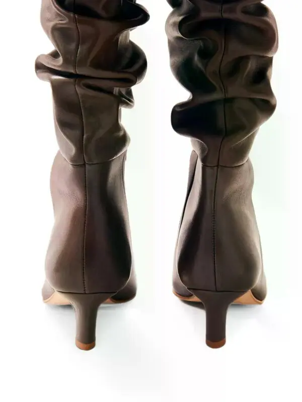 ALOHAS Kalila Ruched Leather Boots