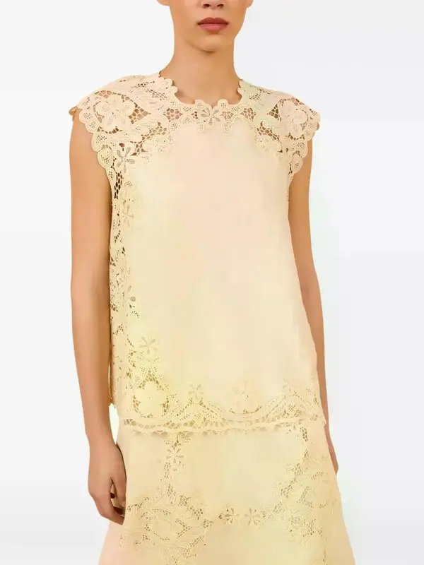 Ulla Johnson Amelie Guipure Lace-trim Top