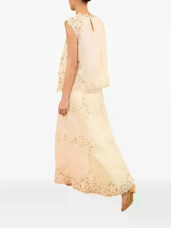 Ulla Johnson Amelie Guipure Lace-trim Top - Neutrals
