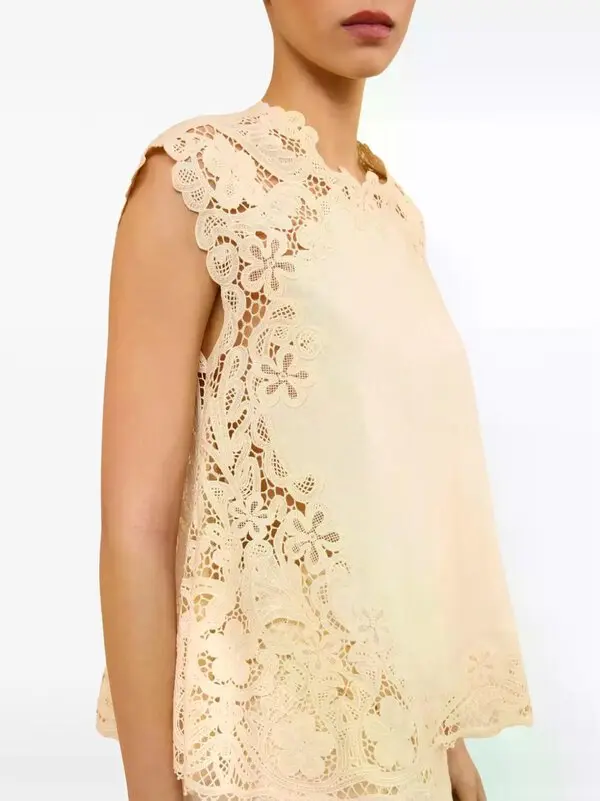 Ulla Johnson Amelie Guipure Lace-trim Top - Neutrals