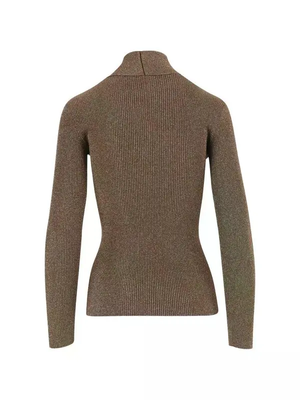 Valentino Garavani Long-sleeve Ribbed Cut-out T-shirt - Brown