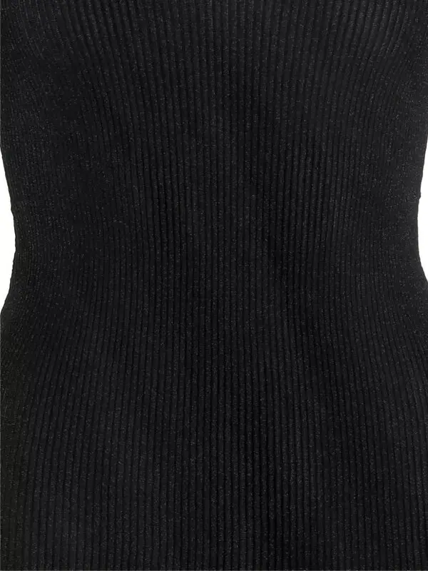 Valentino Garavani Long-sleeve Ribbed Cut-out T-shirt - Black