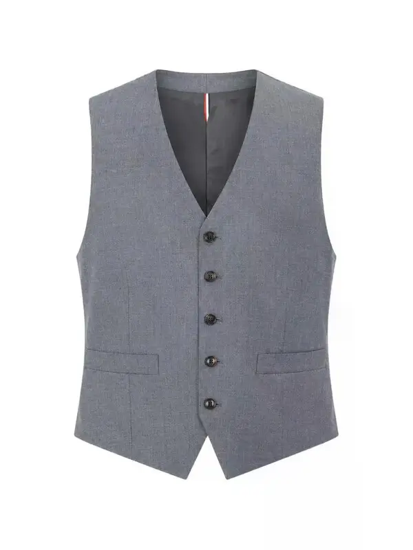 Thom Browne Super 120's Twill 5-button Vest - Grey