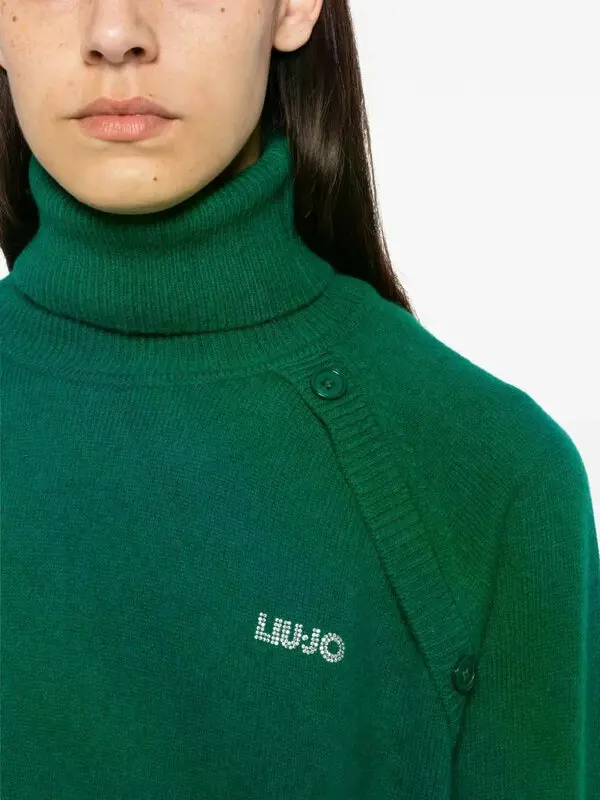 Liu Jo Button-detail Roll-neck Sweater