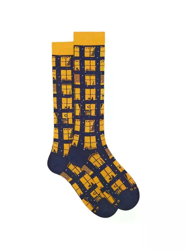 GALLO Christmas Window-pattern Socks