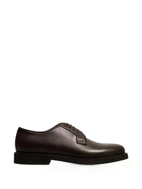 Peserico Grained Leather Derby Shoes - Brown