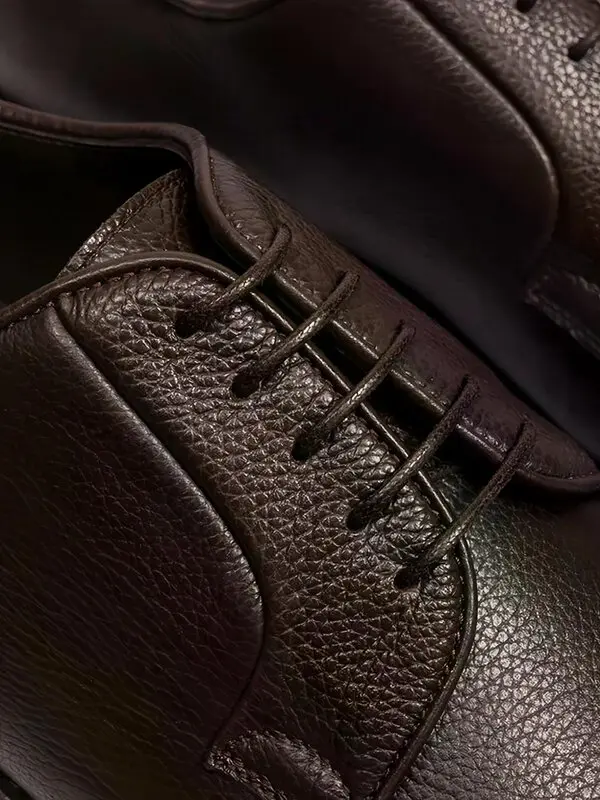 Peserico Grained Leather Derby Shoes