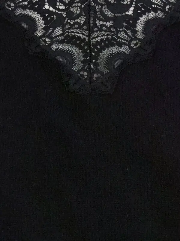 JUCCA Lace-trim V-neck Sweater