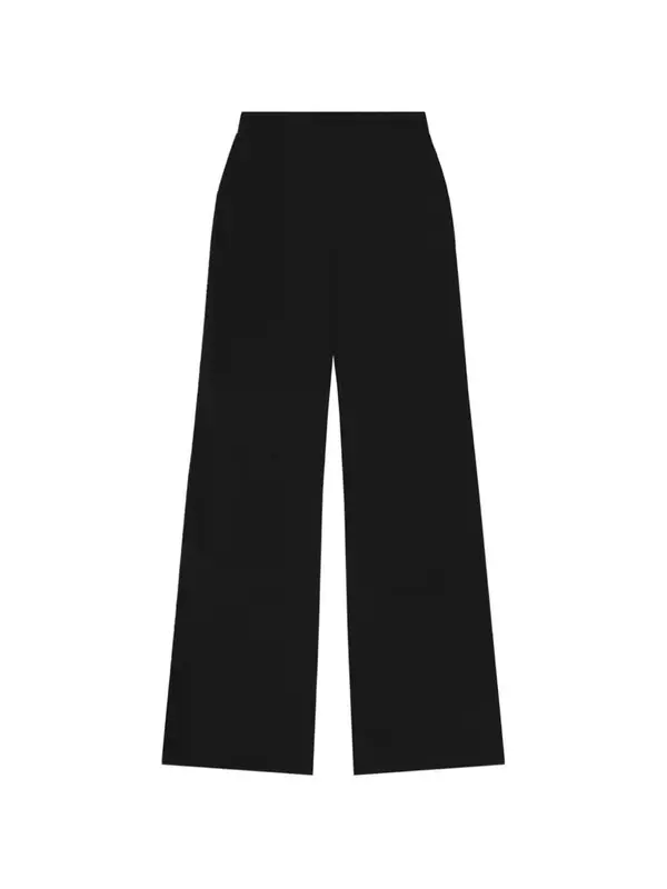 Blumarine Ribbed-waistband Wool Trousers - Black