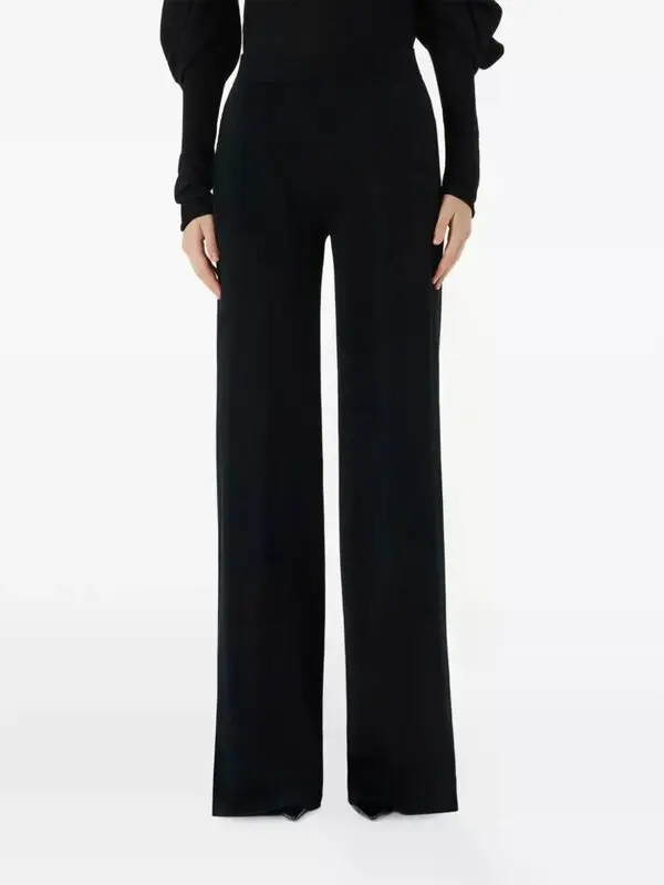 Blumarine Ribbed-waistband Wool Trousers