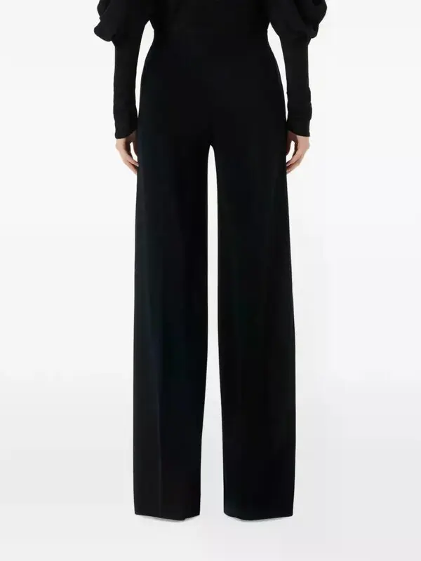 Blumarine Ribbed-waistband Wool Trousers
