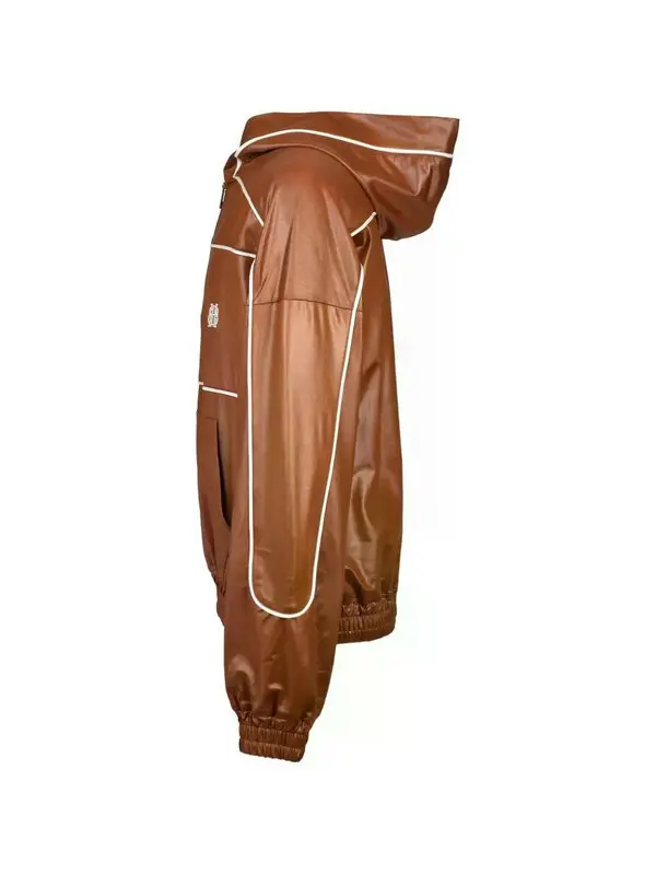 BREATH Piping Half-zip Hoodie - Brown
