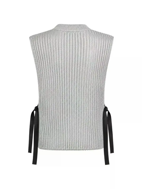 Liviana Conti Cable-knit Side-tie Vest