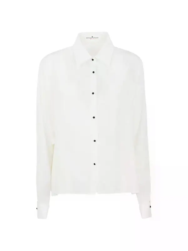 Ermanno Scervino Long-sleeved Silk Shirt - White