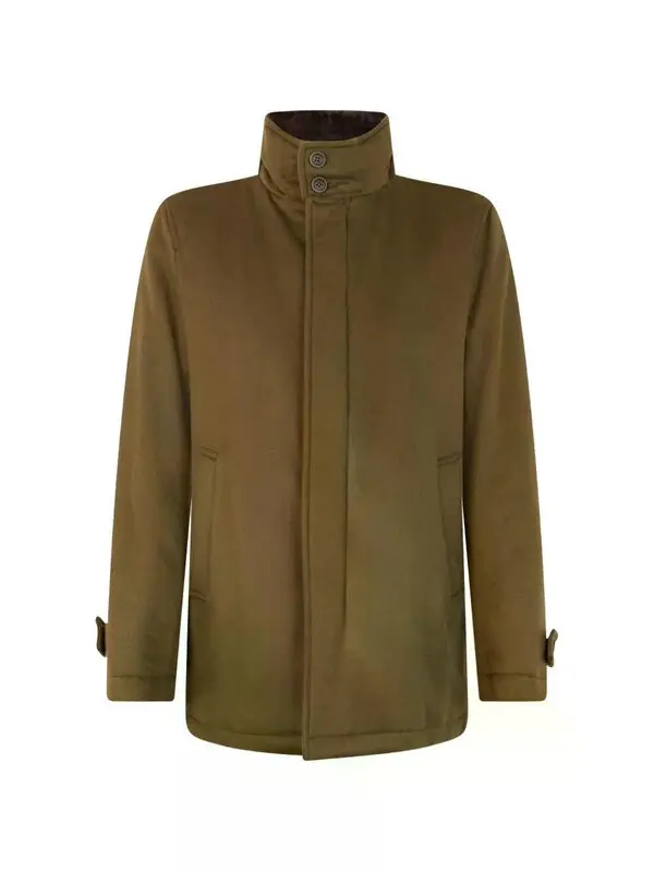 Herno Buttoned High-neck Coat - Brown