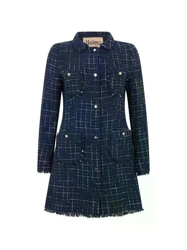 Herno Tweed Frayed-edge Coat