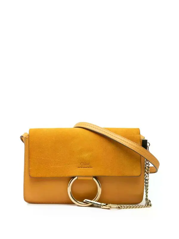 Chloé 2016 Small Suede And Calfskin Faye Crossbody Bag - Yellow