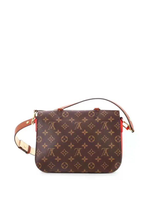 LOUIS VUITTON Vaugirard Handbag Monogram Canvas With Leather Satchel - Red