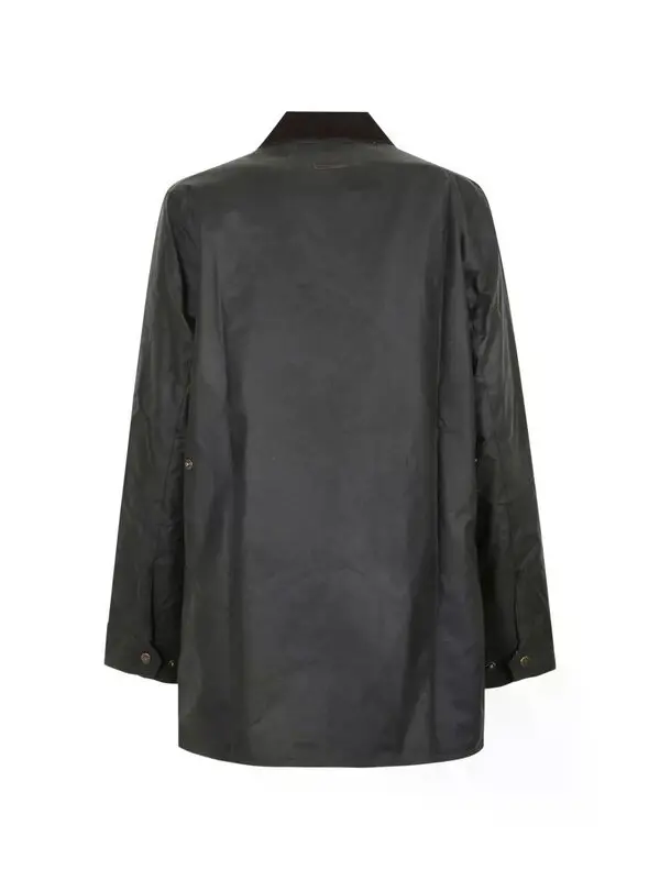 Barbour Modern Border Corduroy-collar Waxed Coat - Green