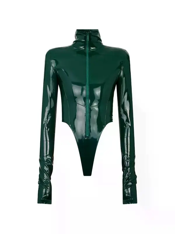 Dsquared2 High-shine Zip-up Bodysuit
