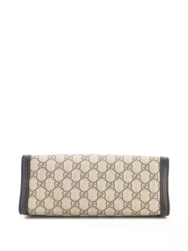 Gucci Padlock Chain Tote Gg Coated Canvas With Leather Small Shoulder Bag - Black