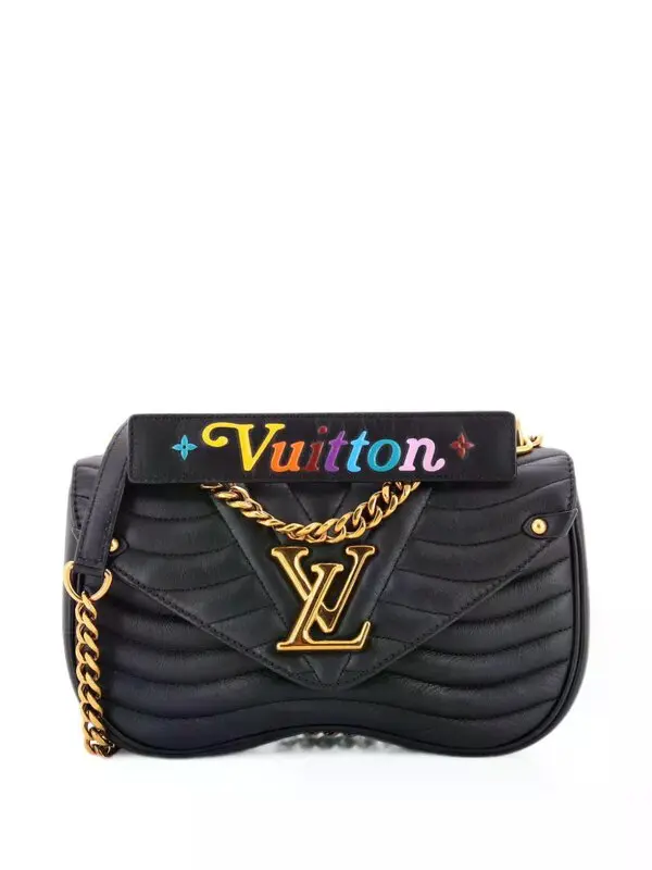 LOUIS VUITTON New Wave Chain Bag Quilted Leather Mm Crossbody Bag - Black