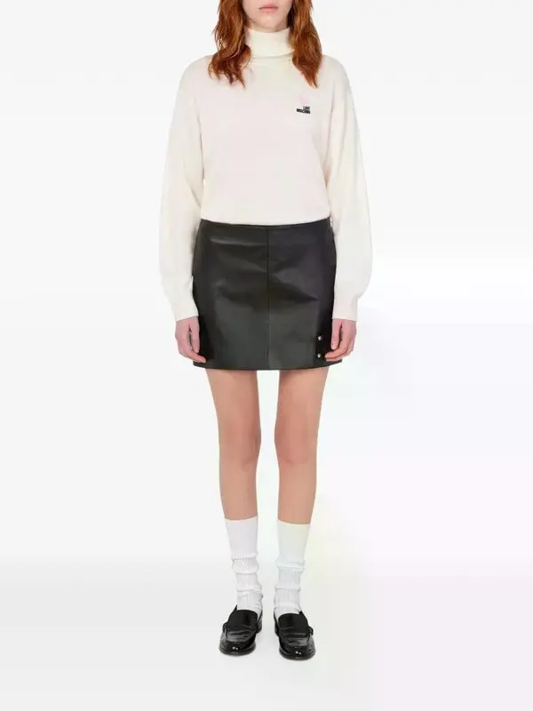 Moschino Logo-embroidered Roll-neck Wool Sweater